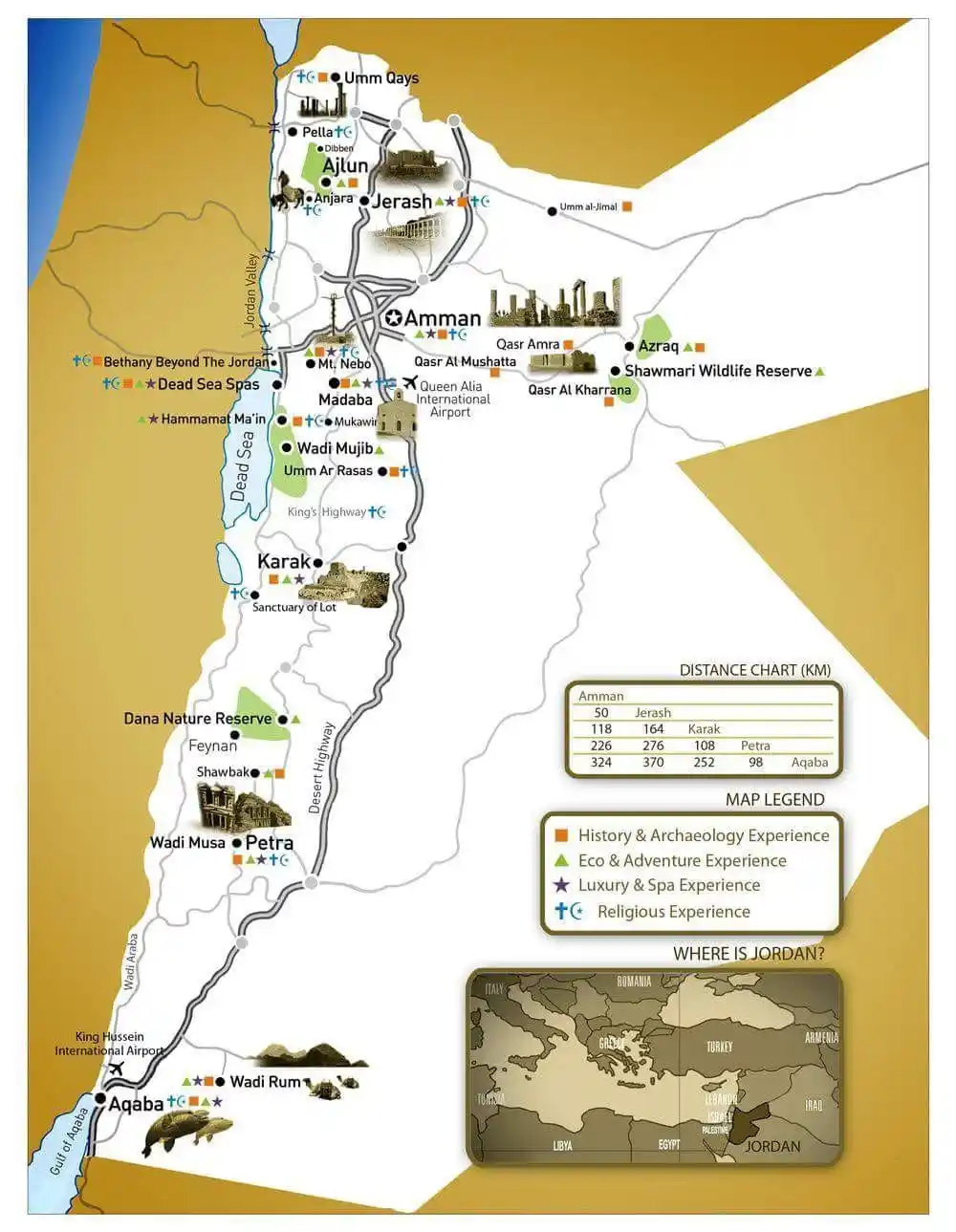 Jordan Map | jordan inspiration tours
